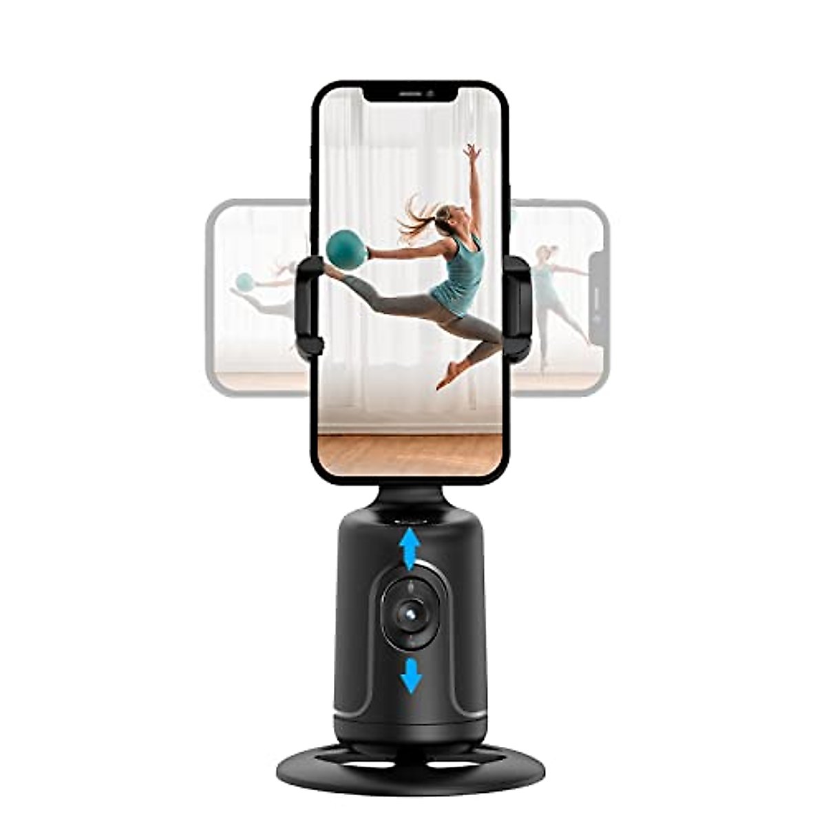 RIEIEK auto recognizes and Tracks Mobile Phone tripods, intelligently rotates 360-degree Shooting Phone Stand, and Does not Require APP to Start Gestures with one-Click Facial Tracking Gimbal