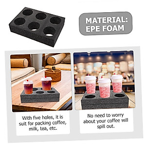 2 Pcs Pearl Cotton Cup Holder Portable Cup Carrier Foam Drink Holder 32 oz Cups Cup Holder Tray for car Thermal Coffee Mug Coffee Cup Carrier Tray Black Mug Bottle Holder re-usable