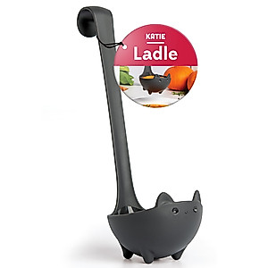NEW!! Katie Cat Soup Ladle by OTOTO - Halloween Gifts Black Cat, Gothic Gifts, Gifts for Cat Lovers - Spooky Cat Gift, Cute Kitchen Accessories, Funny Kitchen Gadgets, Fun Gifts (Katie Cat, Black)