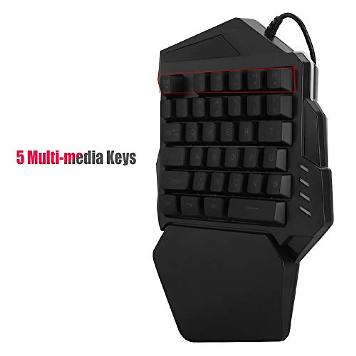 ciciglow One Handed Gaming Keyboard, RGB Backlit 35 Keys Membrane Keypad with FN Keys, Mini Ergonomic Gaming Controller for PC Gamer
