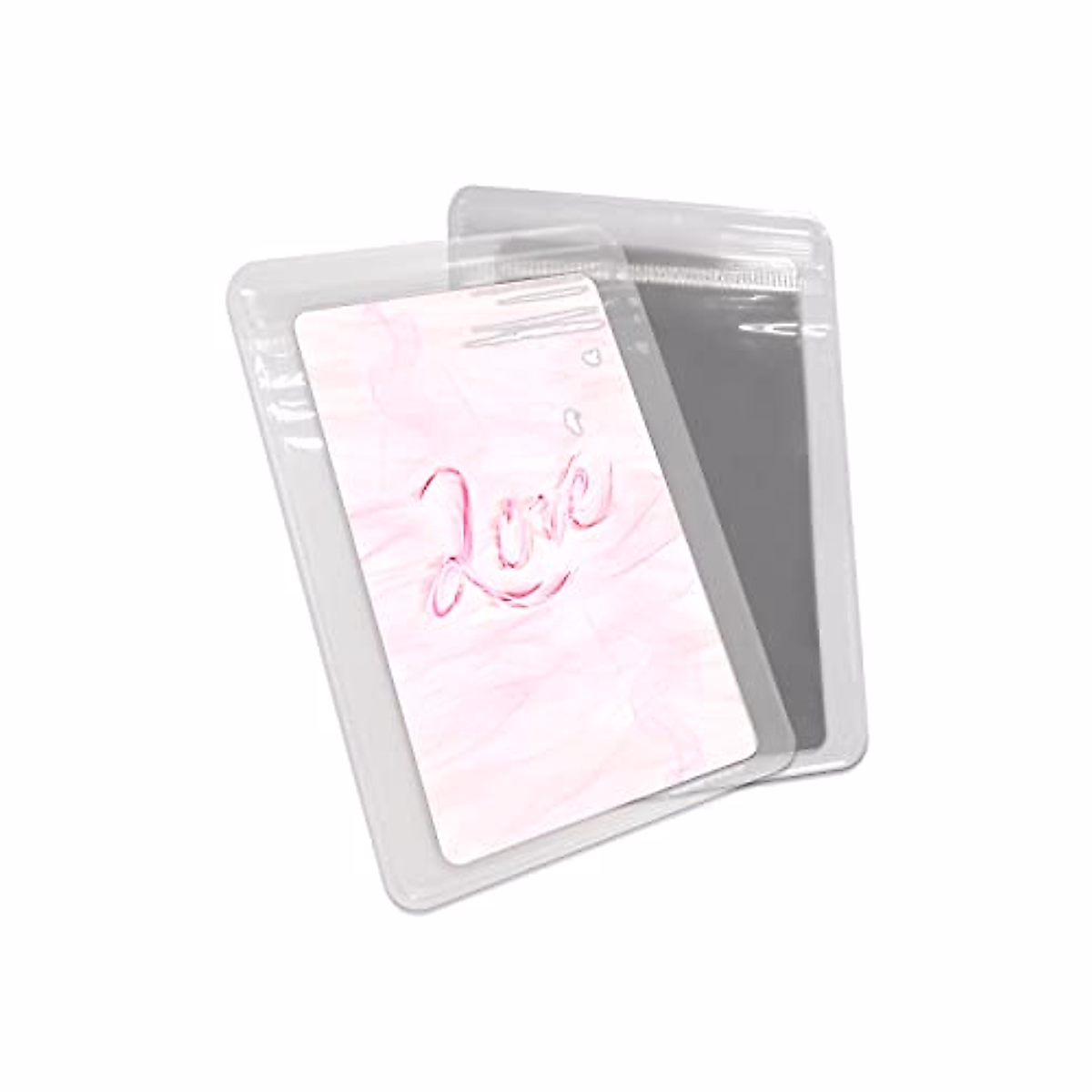 Carosoffe Valentine's Day Small Compact Mirror for Purse, Pink Ombre Love Lettering Abstract Art Travel Makeup Mirror for Women Men, Rectangular Handheld Compact Pocket Mirror 4 PCS