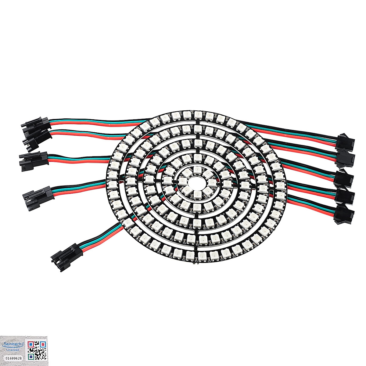 128 RGB LED Ring 128 X WS2812 5050 Full Color with Integrated Drivers 128 Bits forArduino Raspberry Pi ESP8266 Nodemcu DC5V