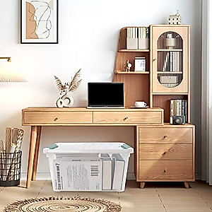 Ortodayes 6-pack 35 Liter Clear Storage Boxes, Plastic Latching Box Bins with Lids