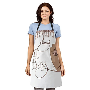 MakeUnique Nail Boss ApronPersonalized Aprons for Women Men Kitchen Cooking Baking Housework Hairstylist Barber Chef Apron with Pockets