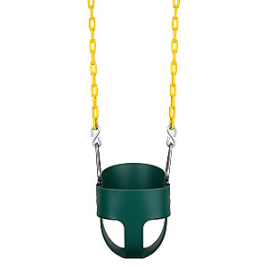 New Bounce Toddler Swing Seat - Outdoor Baby Swing, Fully Assembled with Coated Chains and Rust-Proof Stainless Steel - Your Child Will Love This Heavy Duty High Back Full Bucket Swing