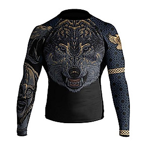 Raven Fightwear Men's Ulfhedinn MMA BJJ Rash Guard Black X-Large