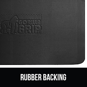 Gorilla Grip Antifatigue Mat and Rug Grippers, Rug Grippers Set of 8, No Curl Grippers or Side Bunch, Kitchen Floor Mat Size 39x20 in Black, Thick Ergonomic Standing Office Desk Mat, 2 Item Bundle