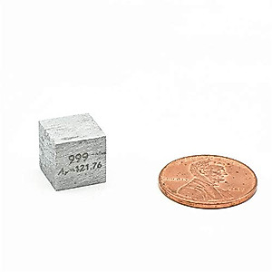 10mm Antimony Element Cube for Element Collection 0.39" Sb Density Cube Periodic Table Collect DIYs Biz Gift