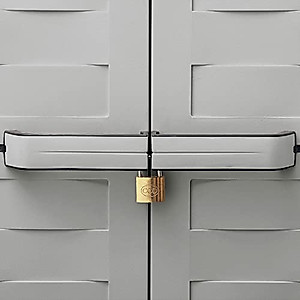 Ram Quality Products Premium Adjustable 4 Shelf Tool Storage Organizing Utility Cabinet with Lockable Double Doors, Gray