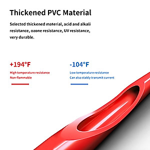 PowMr Solar Panel Wire 55FT Black & 55FT Red 10 Gauge Tinned Copper Wire Solar Wire 10 AWG (6mm²) PV Wire Solar Panel Extension Cable -fit for RV, Boat, Inverter, etc.10 AWG Wire 55Ft (Black & Red)