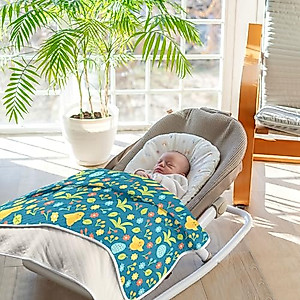 Flradish Baby Blanket Bird Flower Grass Soft Breathable Baby Crib Throw Blanket Portable Newborns Warm Receiving Blankets for Baby Girls & Boys 30 x 40 Inch