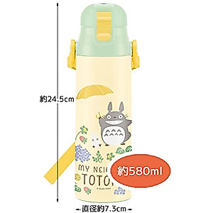 Skater SDC6N-A My Neighbor Totoro Sanpomichi Ghibli Children's Stainless Steel Water Bottle, Direct Drinking 20.9 fl oz (580 ml)