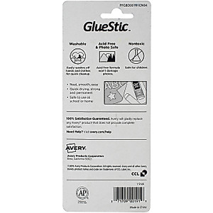 Avery Glue Stick White, 1.27 oz., Washable, Nontoxic, Permanent Glue, 1 Glue Stic (00191)