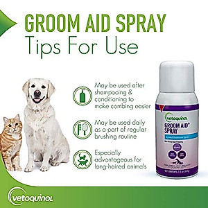 Vetoquinol Groom-Aid Detangler & Deodorizer Spray for Dogs & Cats, 7oz