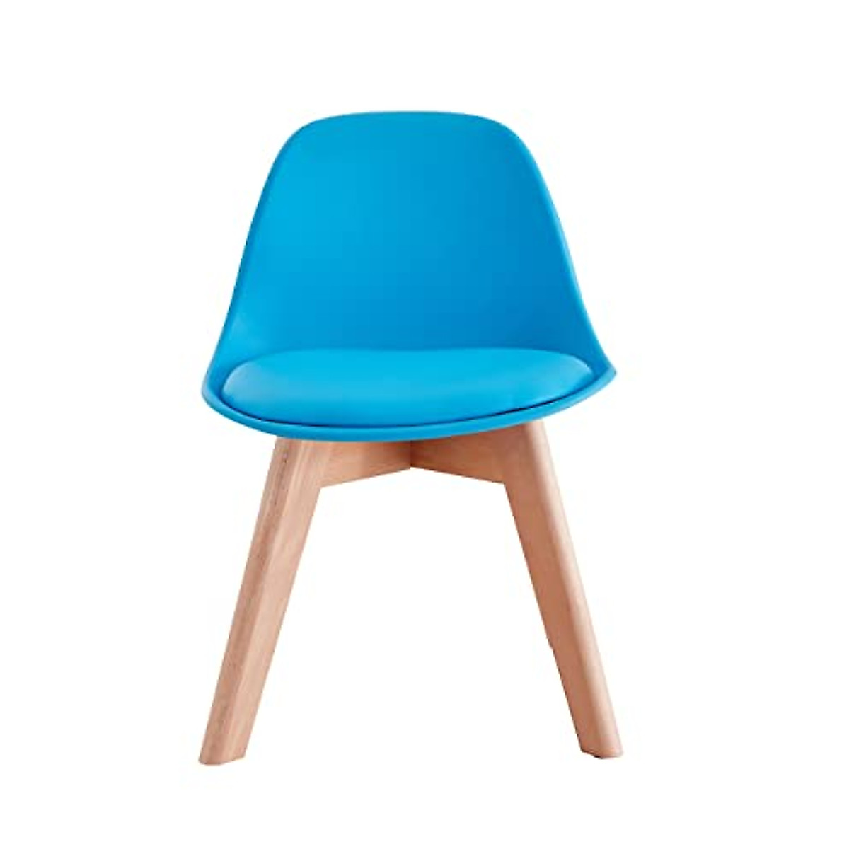 BB Chairs, Wooden Legs, PP Backed Cushions, Blue, Set of 2