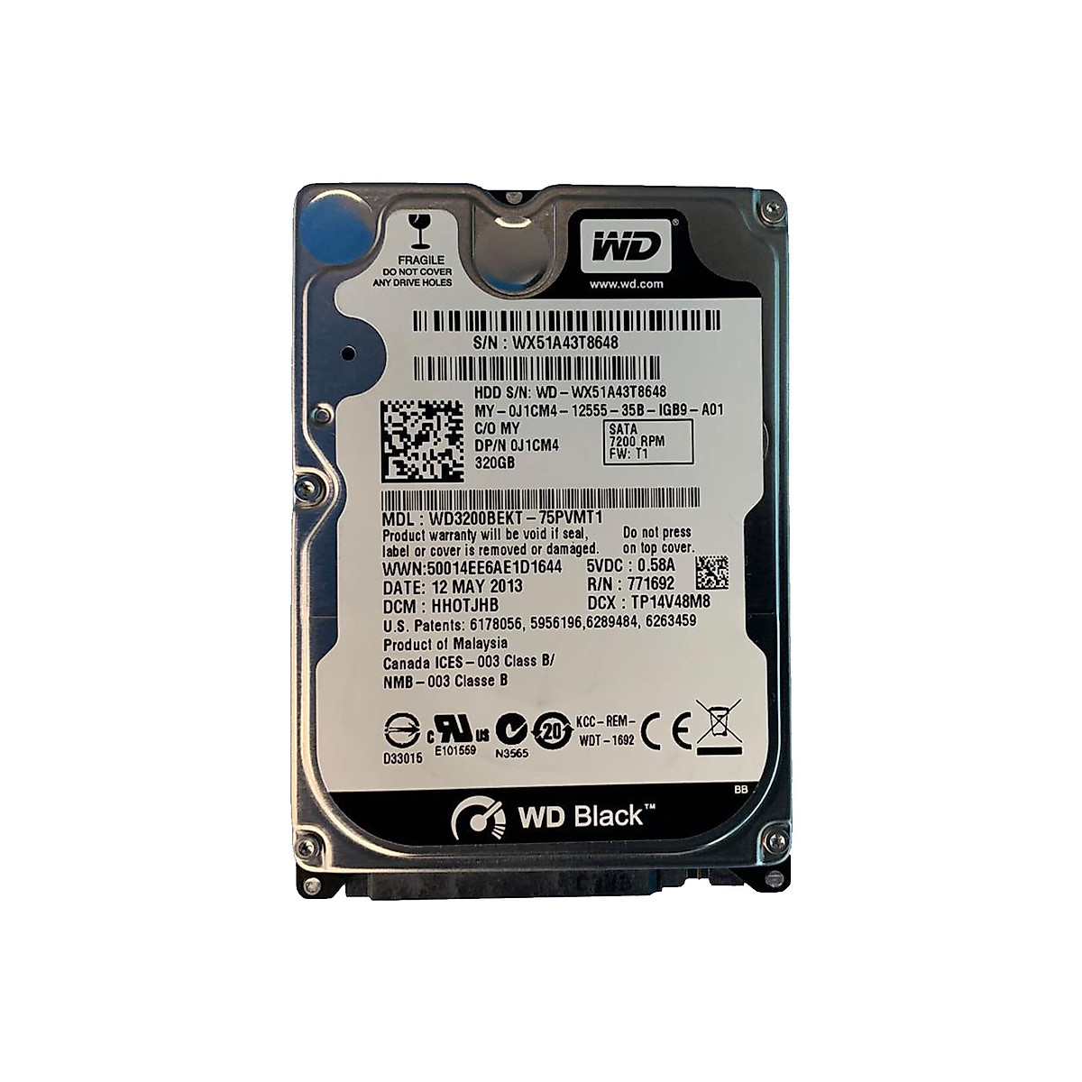 Ebid Dealz Replacement for Scorpio Black WD3200BEKT Dell Western Digital Internal Hard Drive HDD 7200RPM 320GB 16MB J1CM4 J418T W5Y3D