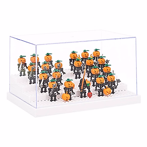Tingacraft Acrylic Display Case (9.5 x 6.1 x 5.1 inch) Clear Box for Minifigures, White