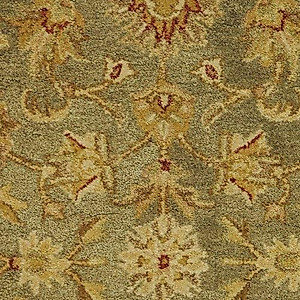 SAFAVIEH Antiquity Collection 2' x 3' Green / Gold AT313A Handmade Traditional Oriental Premium Wool Accent Rug