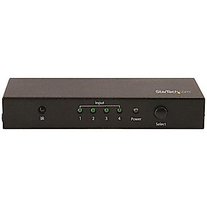 StarTech.com HDMI 2.0 Switch - 4 Port - 4K 60Hz - HDMI Automatic Video Switch Box - Multi Port Hub w/ 1 In 4 Out Functionality (VS421HD20)