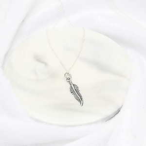 AeraVida Tribal Feather .925 Sterling Silver Pendant