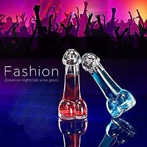 VLIZO Night Club Wine Glass 4PCS Creative Cocktail Py Fun Bar Restaurant Set, 3.3 ounces