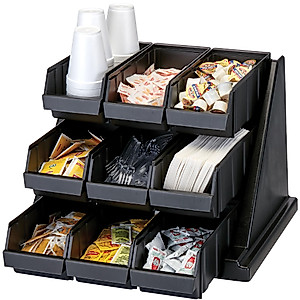 Cambro 9RS9110 Organizer Versa Pack 9 Bin Black Case of 1