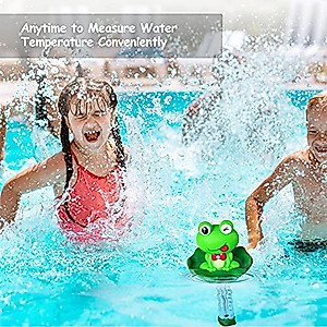 Doli Yearning Floating Swimming Pool Thermometer, Pond Water Thermometer with String, Baby Pool Thermometer, Shatter Resistant, for Outdoor & Indoor Swimming Pools, Spas, Hot Tubs Frog
