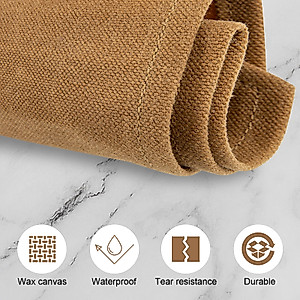 Knife Roll,Waxed Canvas Knife Bag,Heavy Duty Knife Case,Chef Knife Bag Roll with 8 Slots for Knives and Kitchen Tools,Knife Roll Bag For Chefs Culinary Traveling,Knives Pouch Holder Wrap (Khaki)