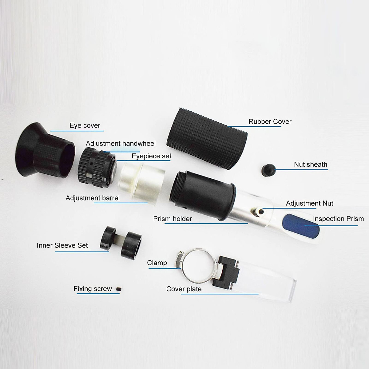 Sugar Refractometer Tester, Wear Proof Lightweight 0‑32% Brix Meter Refractometer ATC for Kitchen