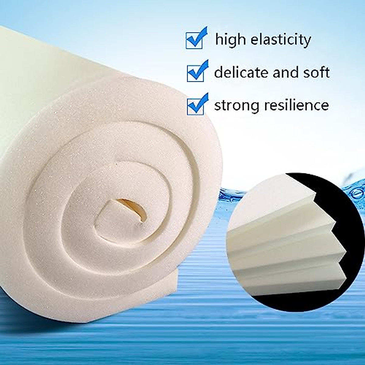 TECOSARA Patio Chair Cushion 18.5x16x3, Water Resistant Outdoor Loveseat Cushion Set of 2, Memory Foam Chair Cushions Outdoor Chair Cushion, Seat Cushions with Ties for Patio Furniture