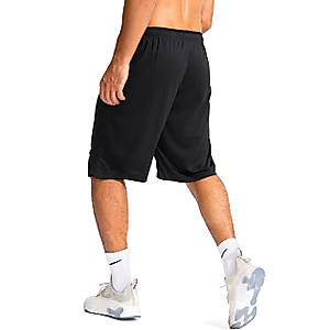 G Gradual Men's Basketball Shorts with Zipper Pockets Lightweight Quick Dry 11" long shorts for men Athletic Gym(Black,XL)