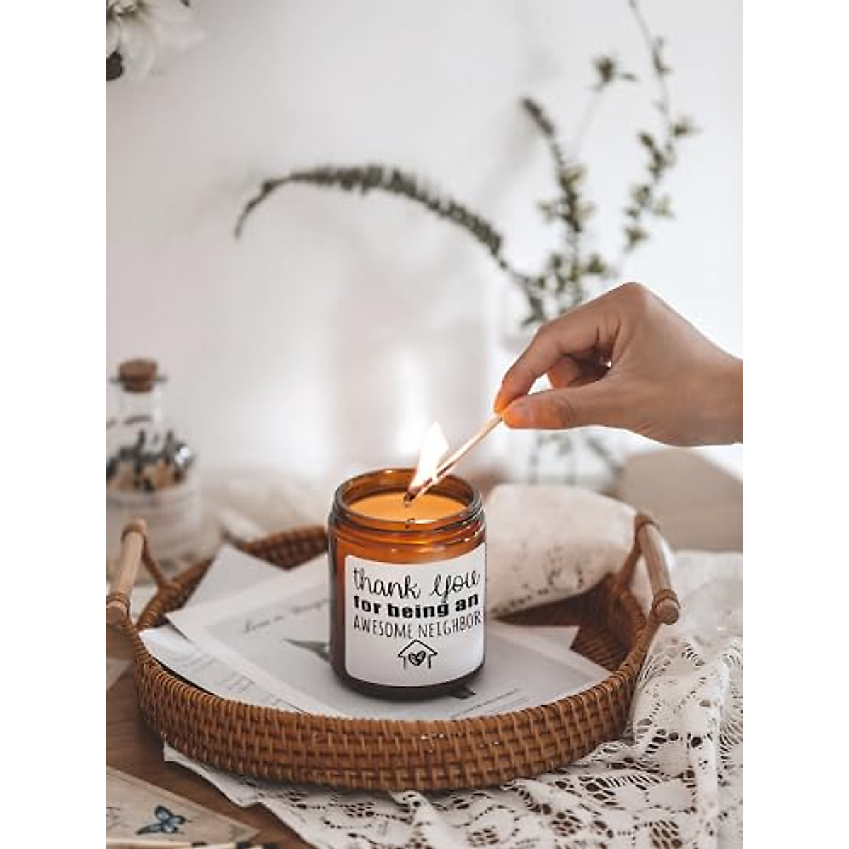 Housewarming Gifts for Neighbor, Cute Neighbor Gift for New Home, New Home for Women, Funny Housewarming Candle Gifts for Neighbor, Neighbor Gifts, Soy Candle