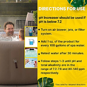 AquaDoc pH Increaser for Hot Tub - pH Up for Hot Tub Spa - pH Increaser Hot Tub Chemicals - Balance Your pH Up and Down Levels Effectively - Adjust pH Levels for Indoor & Outdoor Hot Tub Maintenance