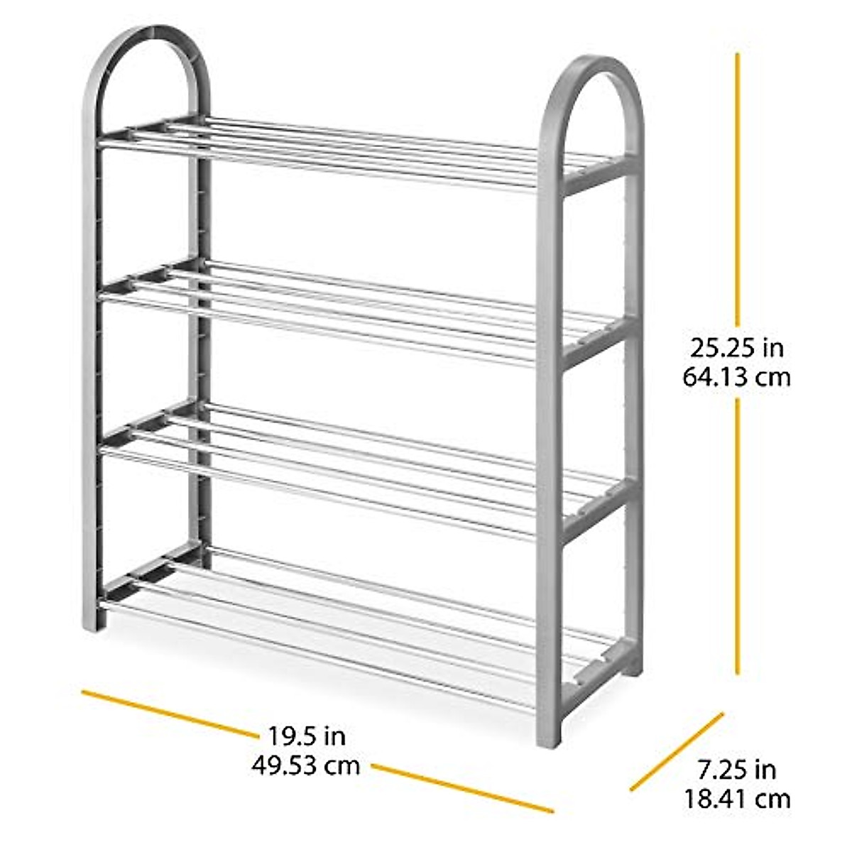 Whitmor 4-Tier Compact Closet Shelves, Gray