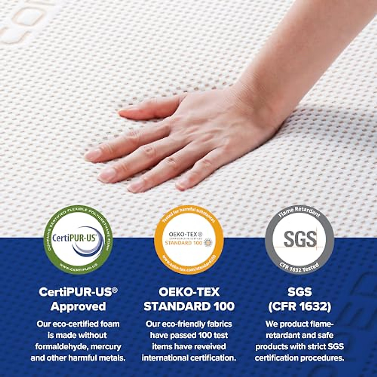 Olee Sleep Tri-Folding Antibacterial Memory Foam Mattress Topper, 4 Inch Copper Bamboo Gel Folding Mattress, Washable Cover, CertiPUR-US Certified, Soft, White, Single Size