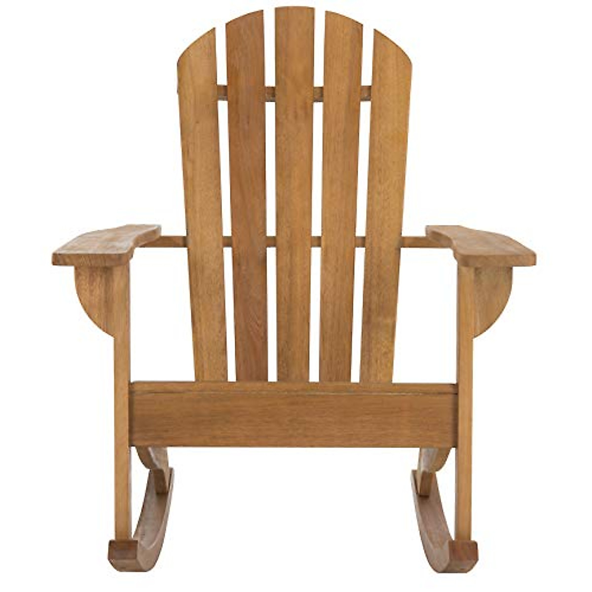 Safavieh PAT7042A Outdoor Collection Brizio Teak Rocking Adirondack Chair, Natural