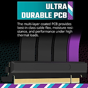 Cooler Master MasterAccessory Riser Cable PCIe 4.0 x16 300mm Black, PCIe 4.0 Compatible, EMI Shielded 30 AWG, Protective ABS Casing for Graphics Card (MCA-U000C-KPCI40-300)