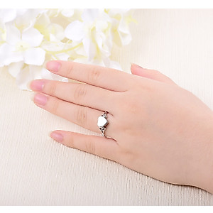 Silver Cremation Ashes Urn Ring for Women Always in my heart S925 Sterling Heart Shape Memorial Keepsake Jewelry