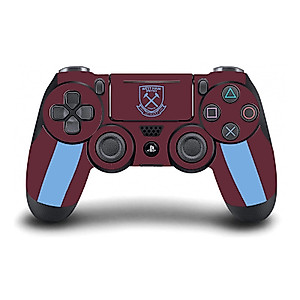 Head Case Designs Officially Licensed West Ham United FC Jersey 2020/21 Home Kit Vinyl Sticker Gaming Skin Case Cover Compatible With Sony PlayStation 4 PS4 Console and DualShock 4 Controller Bundle