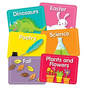 Schoolgirl Style - Just Teach | Library Labels Colorful Cut-Outs, Classroom Décor, 45 Pieces