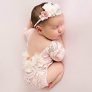 Newborn Photography Props Outfit Baby Girls Newborn Photography Props Lace Romper With Heandbands