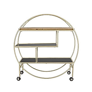 Christopher Knight Home Cragin Bookcase, Gold + Black