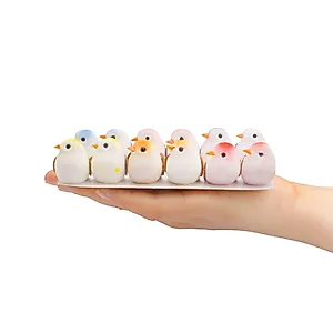 Warmtree 24 Pcs Artificial Simulation Birds Feather Mini Bird Decorative Fake Birds for Christmas Tree Craft Home Ornaments Garden Wedding Decoration