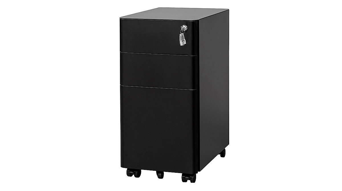 LVSTEEL Slim Vertical File Cabinet with Lock for Home Office