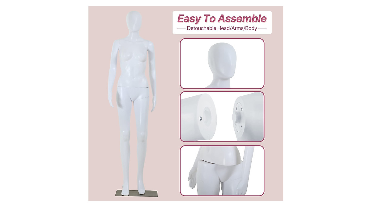 Full-Body Female Mannequin 69" - Adjustable & Realistic