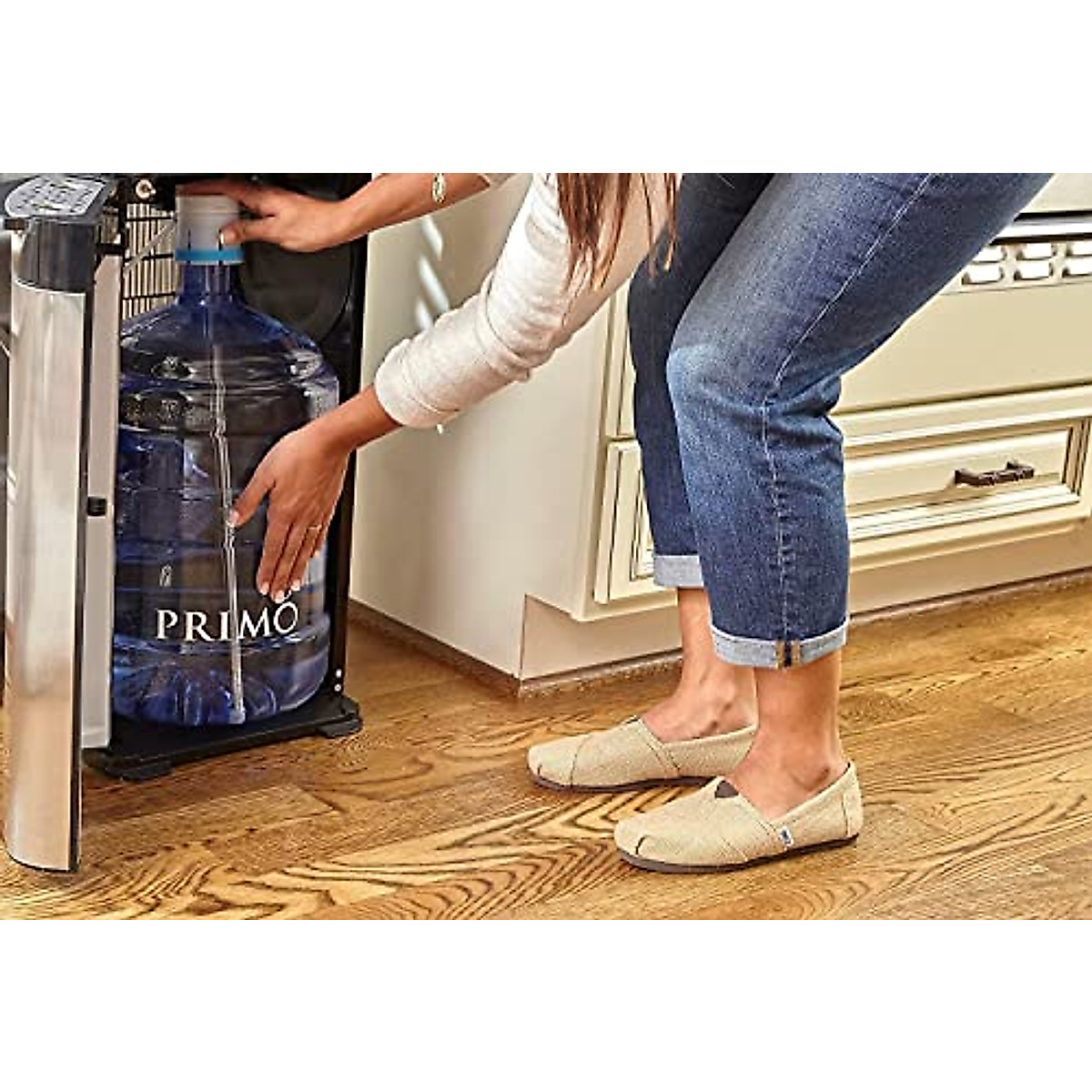 Primo Bottom-Loading Water Dispenser - 2 Temp (Hot-Cold) Water Cooler Water Dispenser for 5 Gallon Bottle w/Child-Resistant Safety Feature, Black