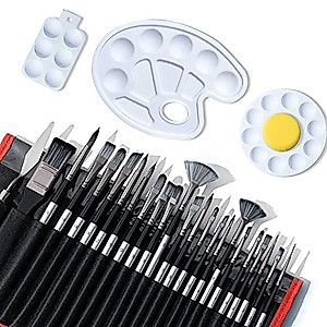 Artist Paint Brush Set 28 - Acrylic Oil Paint Brushes Set of 28 Great for Beginners Experts, Suitable for Paint by Numbers, Watercolor, Miniature, Rock Painting, Gouache, Models, Warhammer 40K