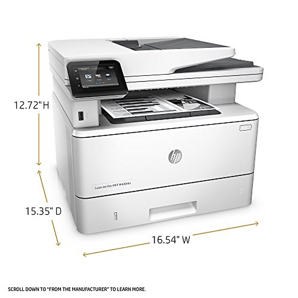 HP LaserJet Pro M426fdn Multifunction Laser Printer with Built-in Ethernet & Duplex Printing (F6W14A) (Renewed)