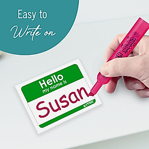 100 Count Name Tags | Hello My Name Is Stickers | Green Name Tag Stickers, 2.25" x 3.5" Name Tag