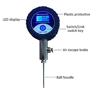 Liujaos Inflation Accessories Pressure Gauge, Air Pressure Gauge, for Volleyball Basketball